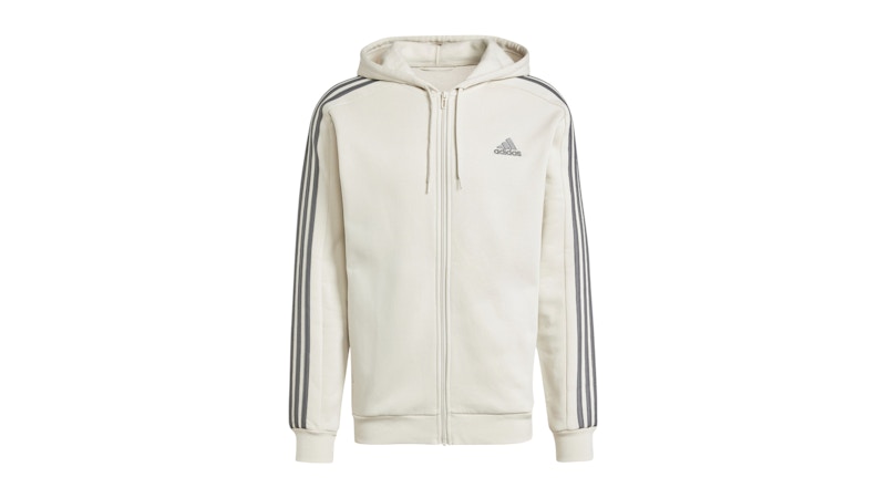 adidas Essentials Fleece 3-Stripes Full-Zip Hoodie Alumina Men's - SS25 ...