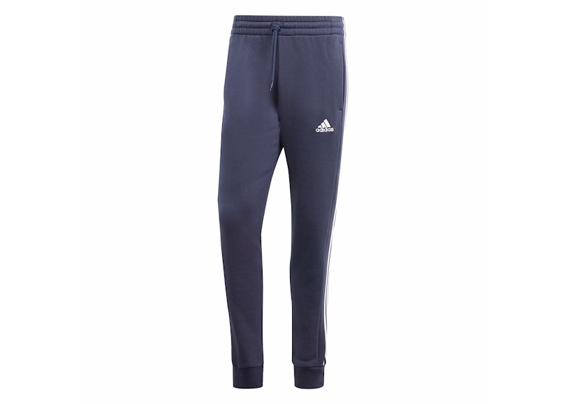 adidas Essentials Fleece 3-Stripes Tapered Cuff Pants Legend Ink Men's ...