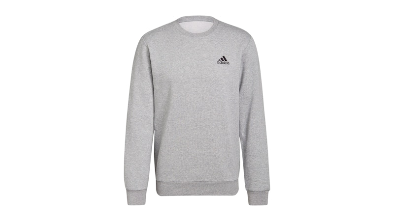 adidas Essentials Fleece Sweatshirt Medium Grey Heather/Black Men's - SS25 - US