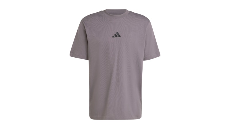adidas Essentials Small Logo Single Jersey T-Shirt Grey Strata Black ...