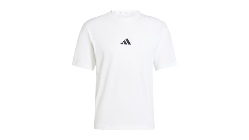 adidas Essentials Small Logo Single Jersey T-Shirt White/Black Men's ...