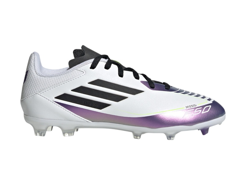 adidas F50 League Firm/Multi-Ground Messi Cloud White Core Black Purple ...