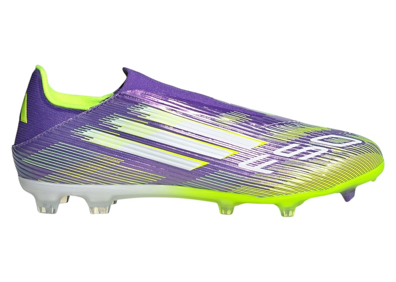 adidas F50 League Laceless FG/MG Purple Rush Cloud White Lucid Lemon ...
