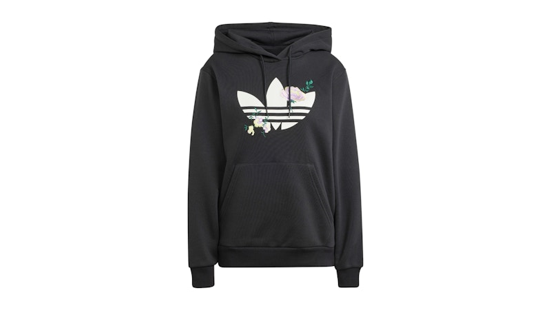adidas Flower Embroidery Hoodie Black - SS25 - US