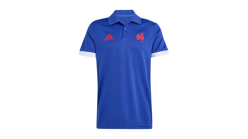 adidas France Rugby Home Supporters Replica Polo Semi Lucid Blue Men's ...