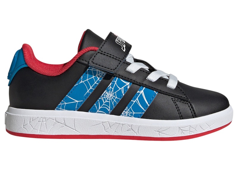 adidas Grand Court Spider-Man Core Black Bright Blue Pure Ruby (GS ...