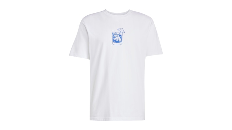 adidas Lounge Drink Graphic Tee White Men's - SS25 - US