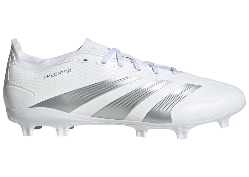 adidas Predator 24 League Low FG Cloud White Silver Metallic Grey Men's ...