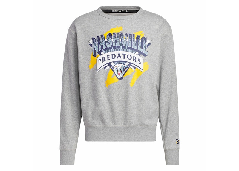 adidas Predators Vintage Crew Sweatshirt Medium Grey Heather/White Men ...