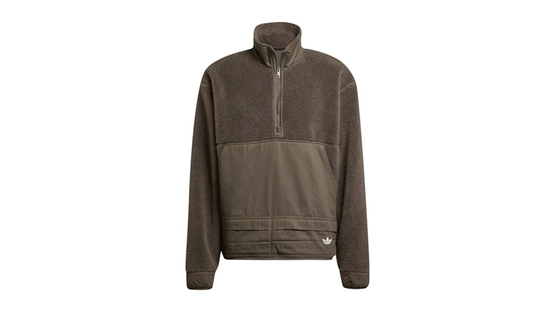adidas Premium Essentials Fleece Sweatshirt Shadow Olive Men's - SS25 - US