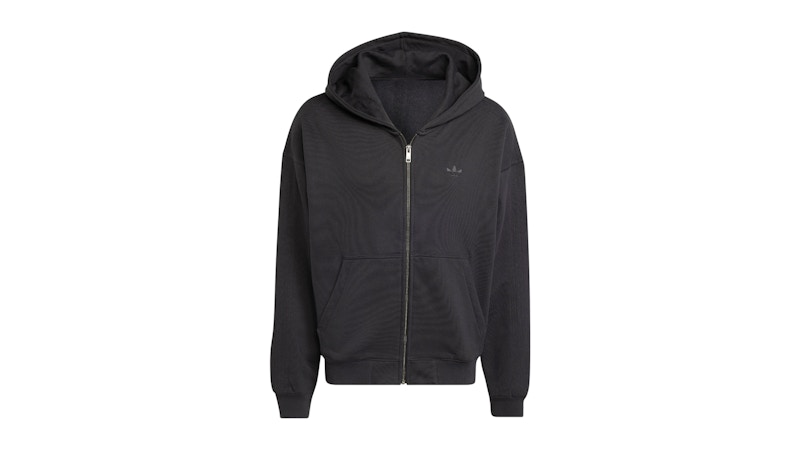 adidas Premium Essentials Full-Zip Hoodie Black Men's - SS25 - US