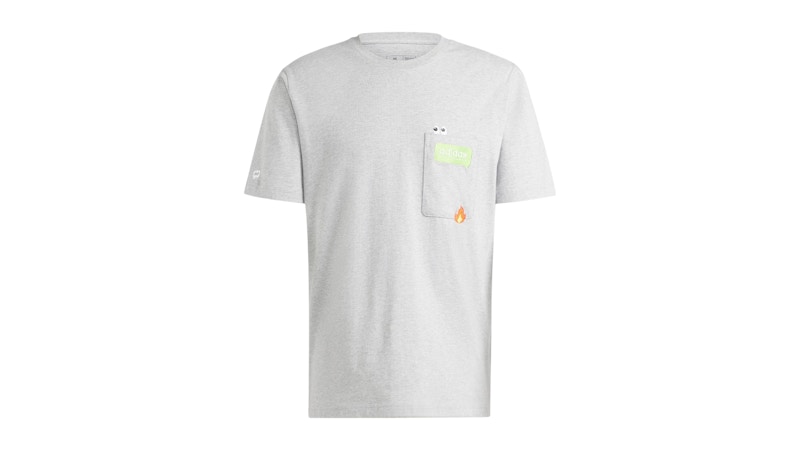 adidas Remoji Pocket Graphic T-Shirt Medium Grey Heather Men's - FW25 - US
