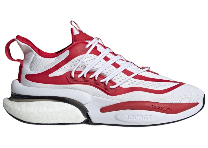 adidas Rutgers Alphaboost V1 Cloud White Team Power Red Core Black Men ...