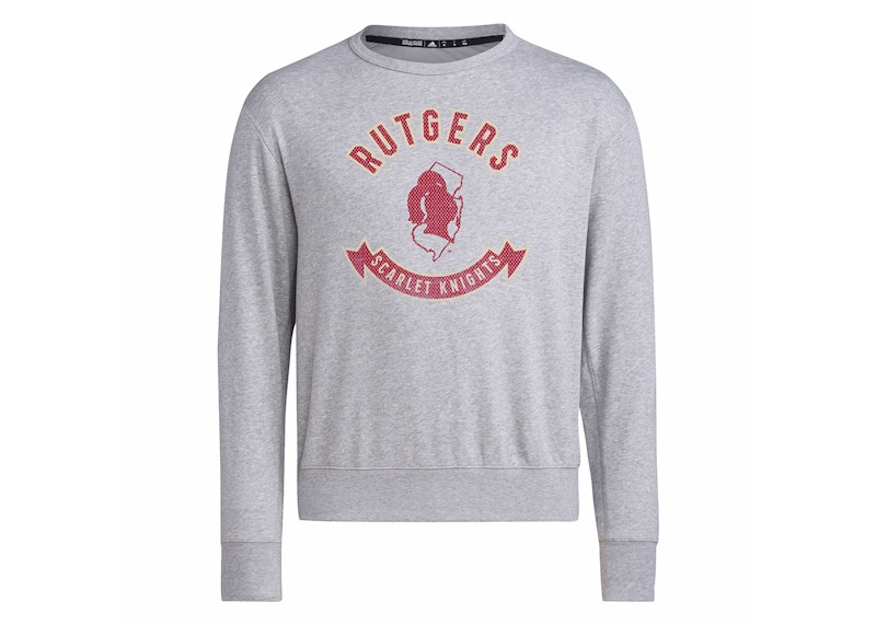 adidas Rutgers Long Sleeve Sweatshirt Medium Grey Heather/White Men's ...