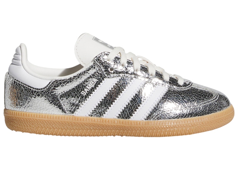adidas Samba OG Silver Metallic Cracked Leather (PS) - JS2101 - US