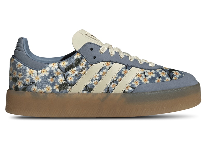 adidas Sambae Liberty London Floral Embroidery Blue Cream White (Women ...