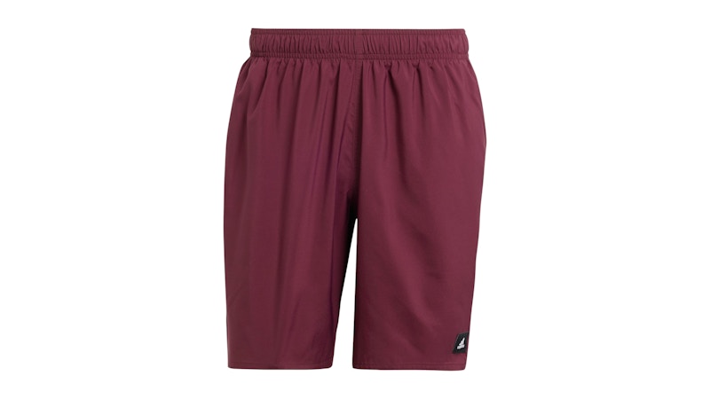 adidas Solid Clx Classic-Length Swim Shorts Maroon/Black Men's - SS25 - US