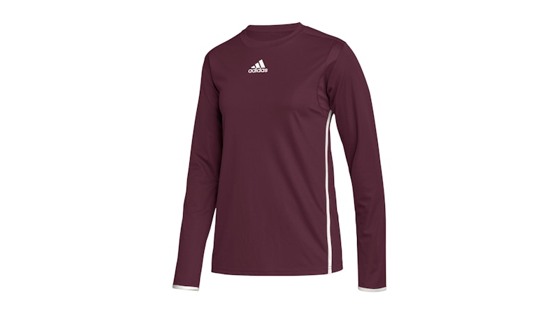 adidas Women's Team Issue Long Sleeve Jersey Team Maroon/White - SS25 - US