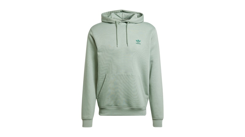 adidas Trefoil Essentials Hoodie Silver Green Men's - SS25 - US