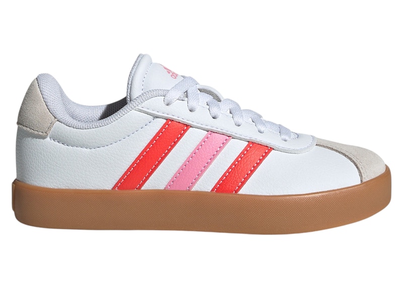 adidas VL Court 3.0 Cloud White Bright Red Bliss Pink (GS) - JH8722 - US