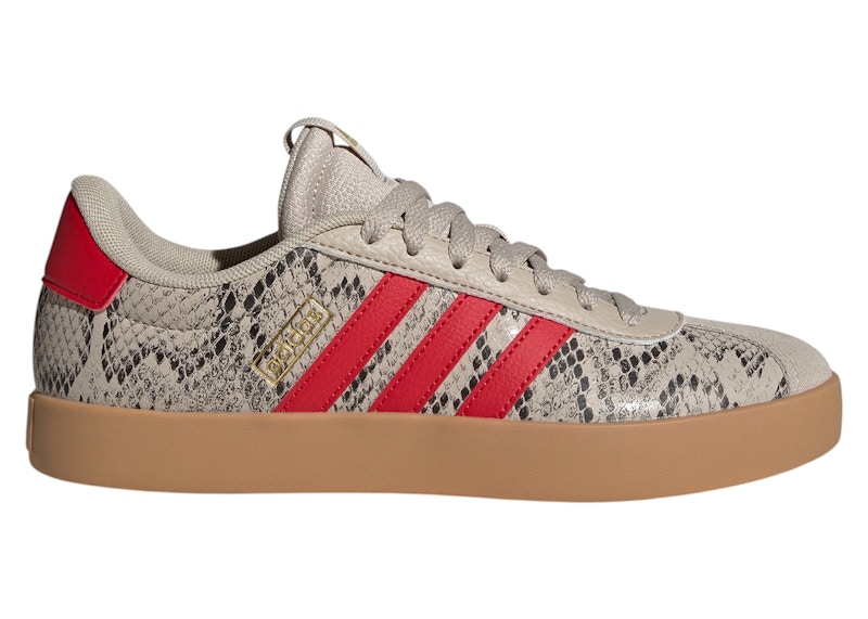 adidas VL Court 3.0 Wonder Beige Better Scarlet Snakeskin (Women's ...