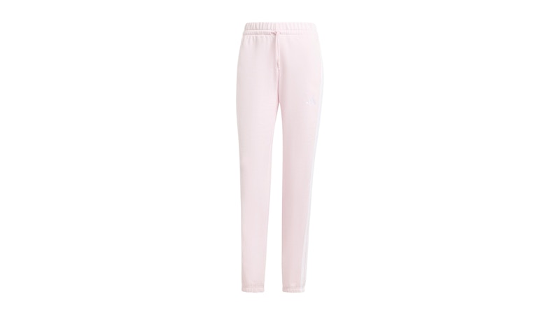 adidas Women's Essentials 3-Stripes French Terry Cuffed Pant Clear Pink ...