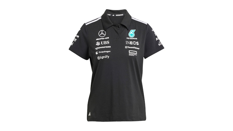adidas Women's Mercedes AMG Petronas Formula Team Polo Black/White ...