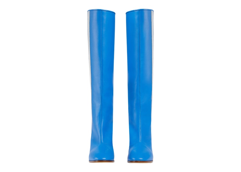 adidas x Gucci 73mm Knee-High Boots Bright Blue Leather - 715584 BKOU0 ...